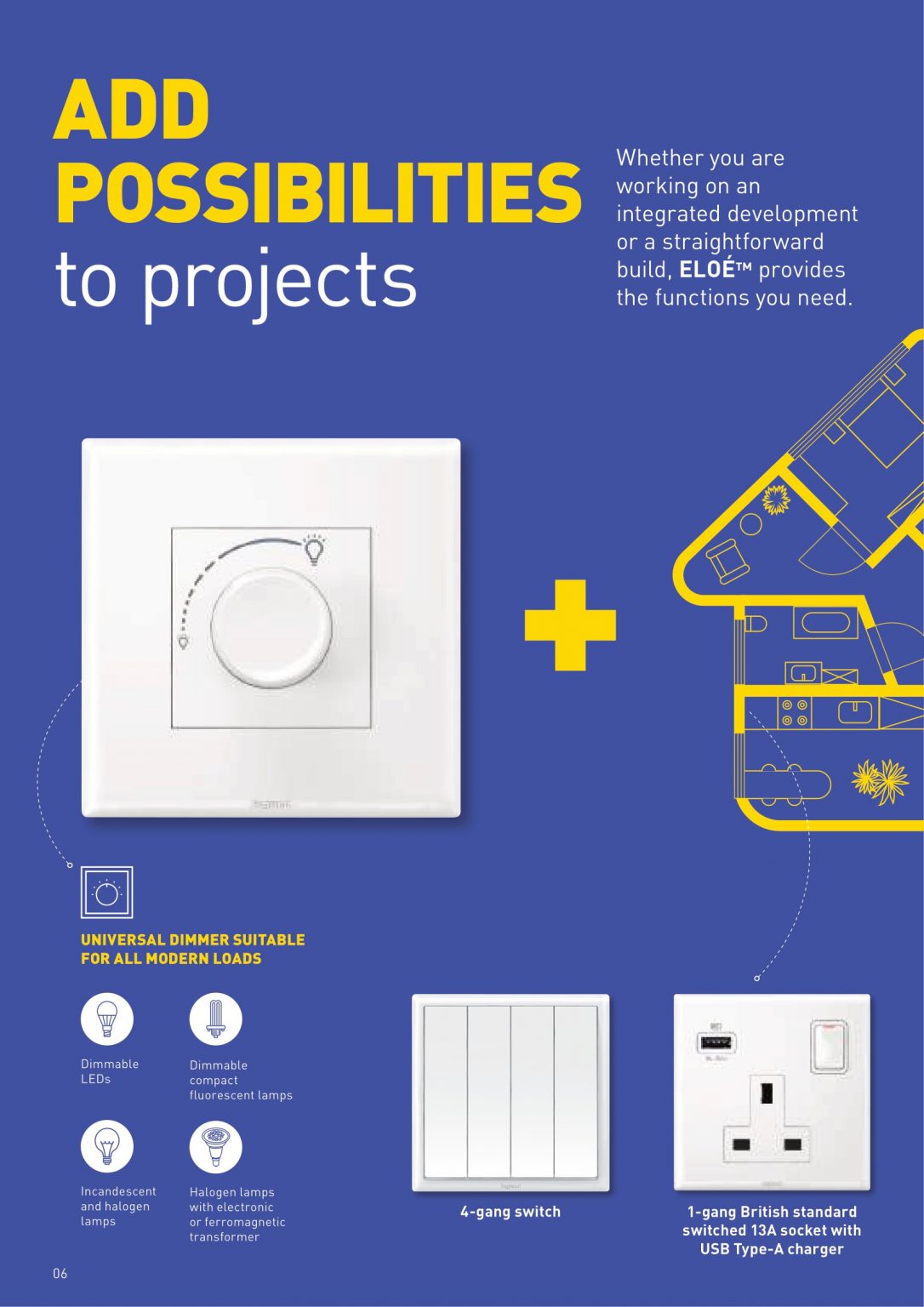 Legrand Eloe 16AX 250V 1Gang 1Way Switch (White) (618000) – Nanyang ...